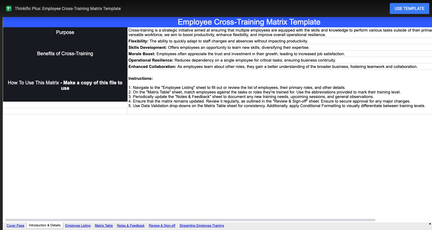 Employee Cross Training Matrix Template (+ Tips for Implementing Cross ...